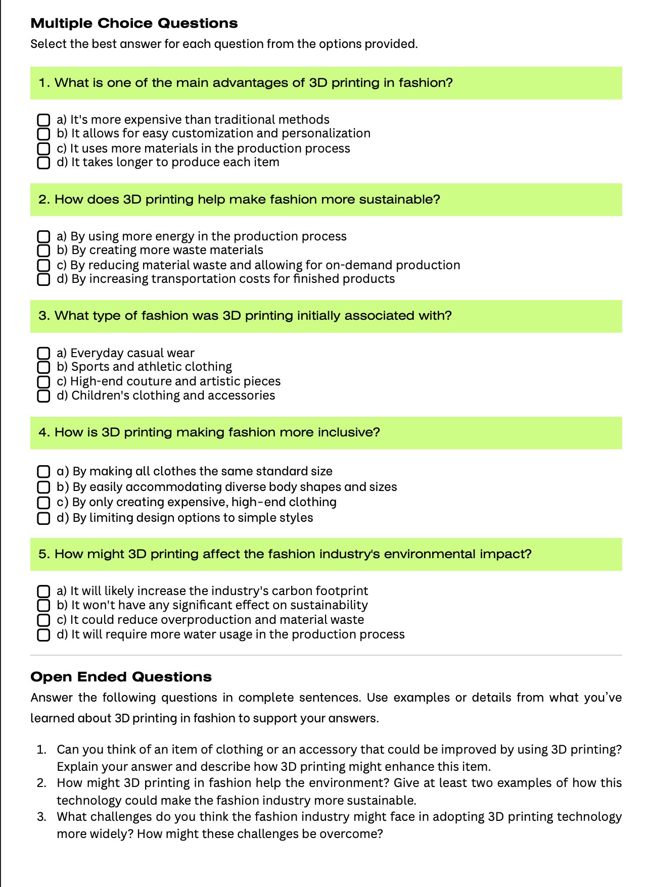 3D Printed Fashion Introduction Bundle